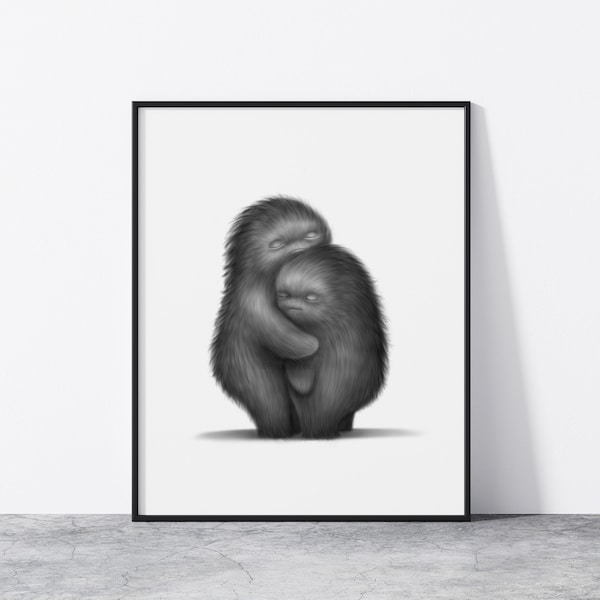 Hug Art Print - Etsy UK
