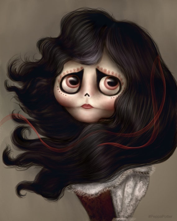 Creepy Cute Girl Portrait Character Design Day Of The Dead Etsy creepy-cute-girl-portrait-character-design-day-of-the-dead-etsy