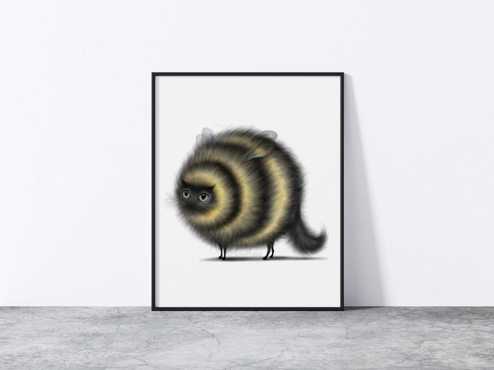 Cat Bee Art Print | Bee Cat Art | Bumblebee | Cat Art | Cat Lover Gift ...