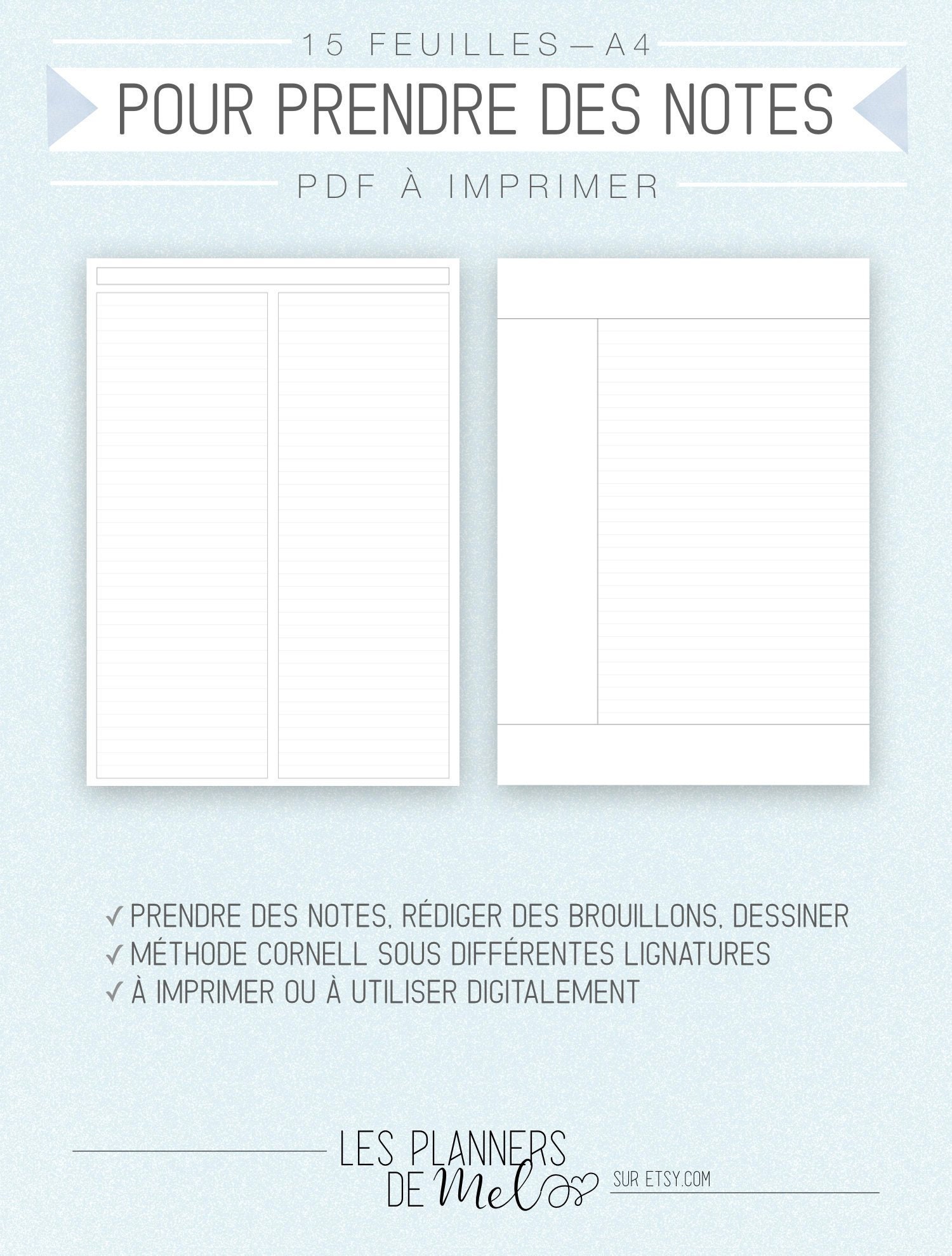 Feuille Prise de Note Goodontes Digitale ou à imprimer | Etsy France