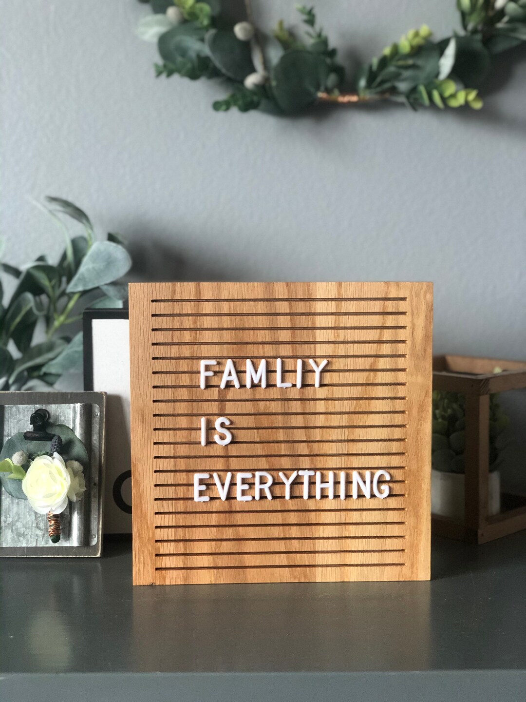 Oak Letter Board | 8x8, Includes Letters & Emojis - Etsy