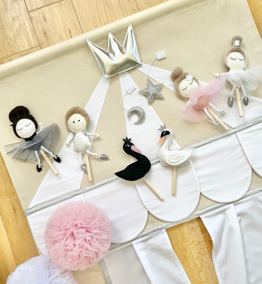 Swan Lake Ballerinas Puppets Set for Ballet Lover Designed for Mimiki ...