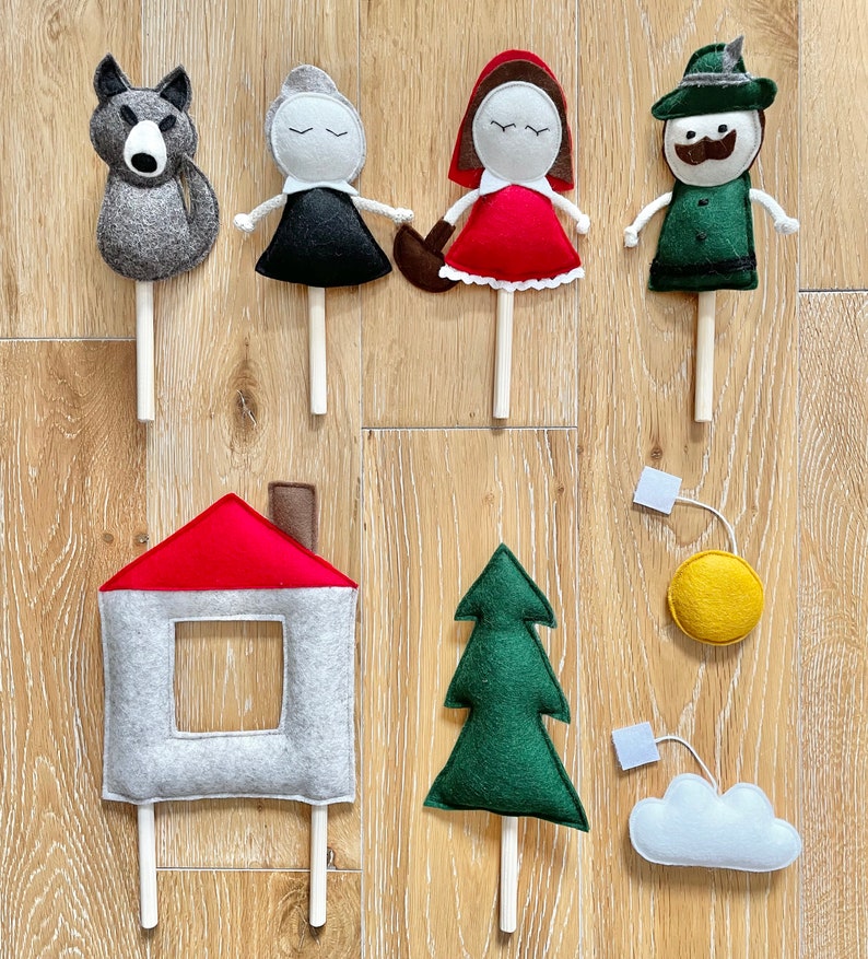 NEW Little Red Riding Hood SET Puppet Doorway Theatre by | Etsy