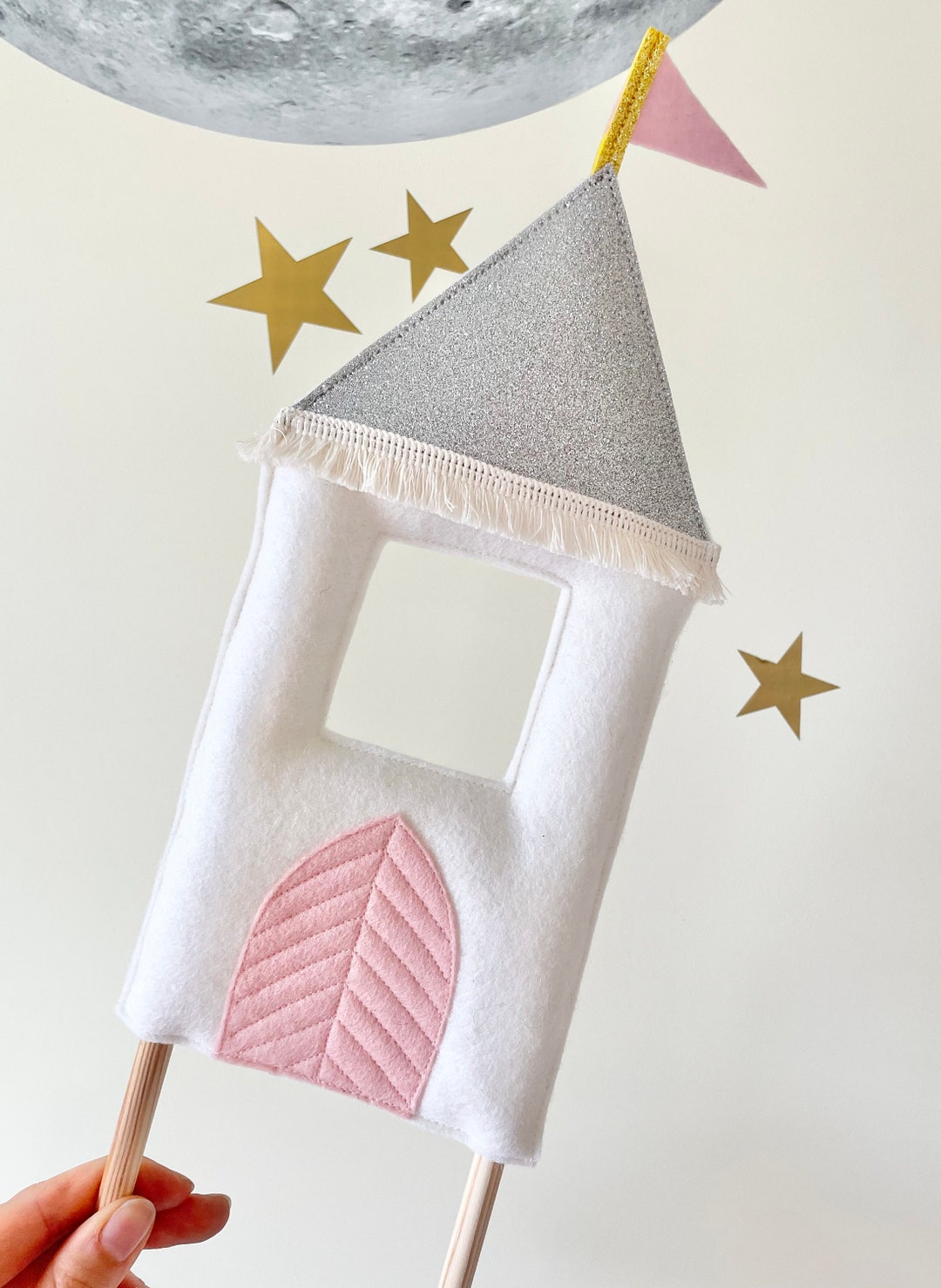 Silver Glitter Roof Fringy Castle Decoration for Mimiki Puppet Theatre ...