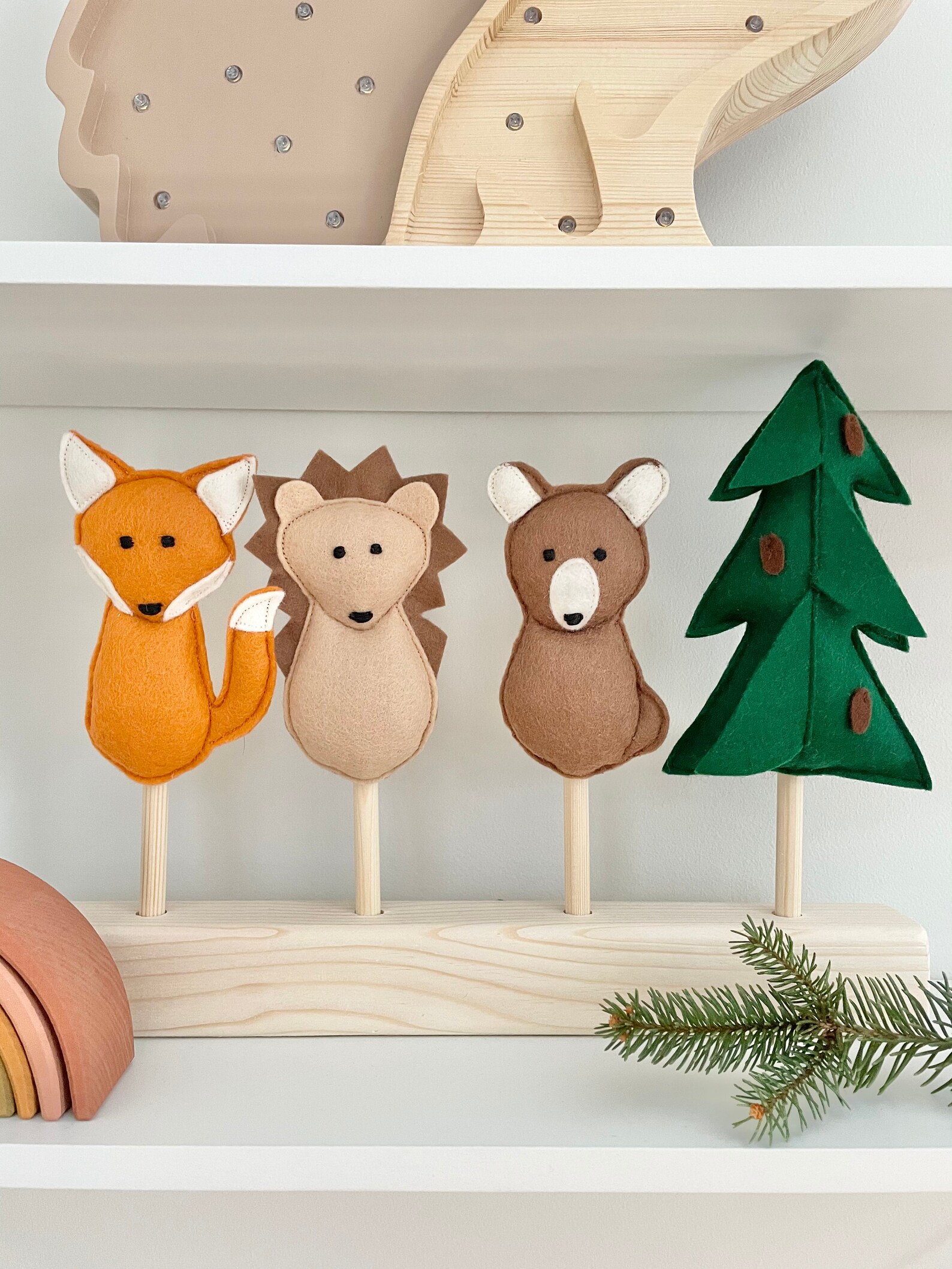 New Forest Friends and Tree 4 Puppet Mix and Match Set for - Etsy