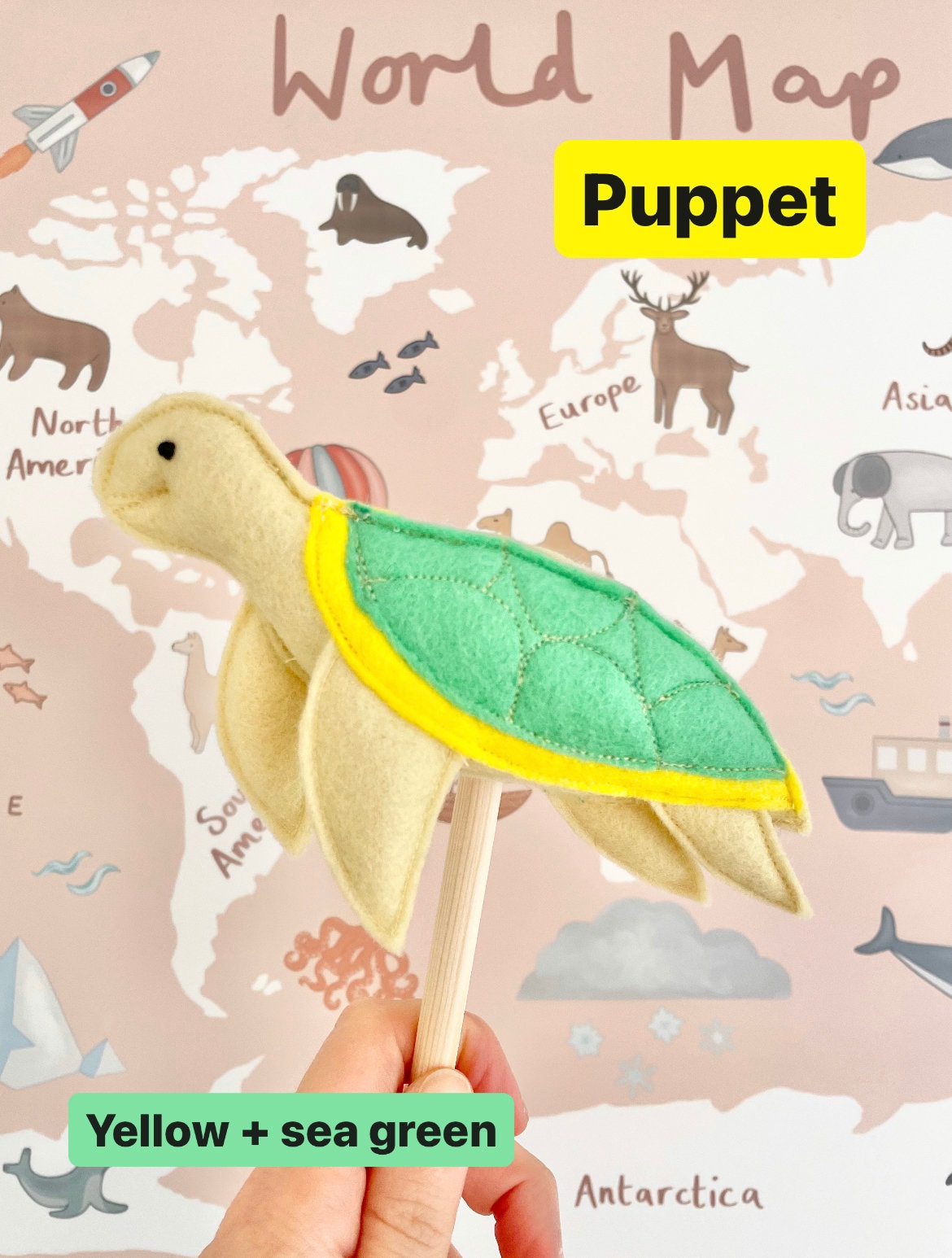 Sea Turtle Decoration / Puppet / Hanger / Cake Topper - Etsy