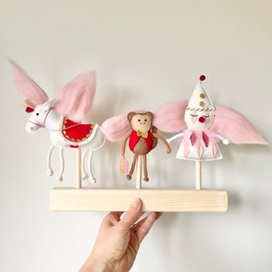 Set of 3 Circus Figures Including Monkey Horse and Clown - Etsy