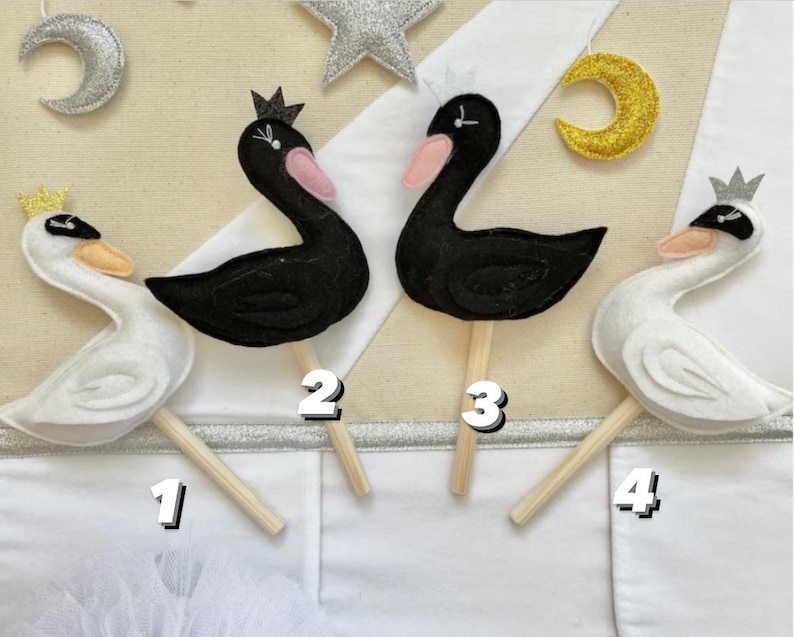 Swan Lake Ballerinas Felt Puppets Set by Mimiki - Etsy