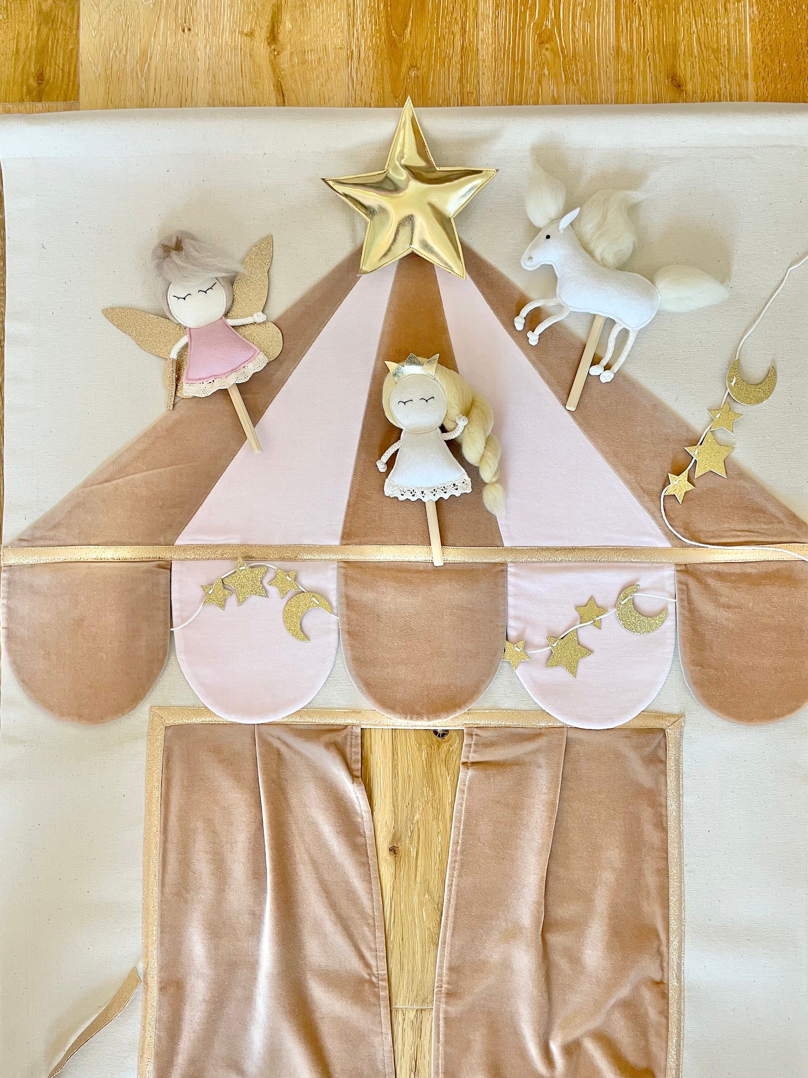 Taupe and Rose Circus Style Puppet Doorway Theatre by MIMIKI - Etsy