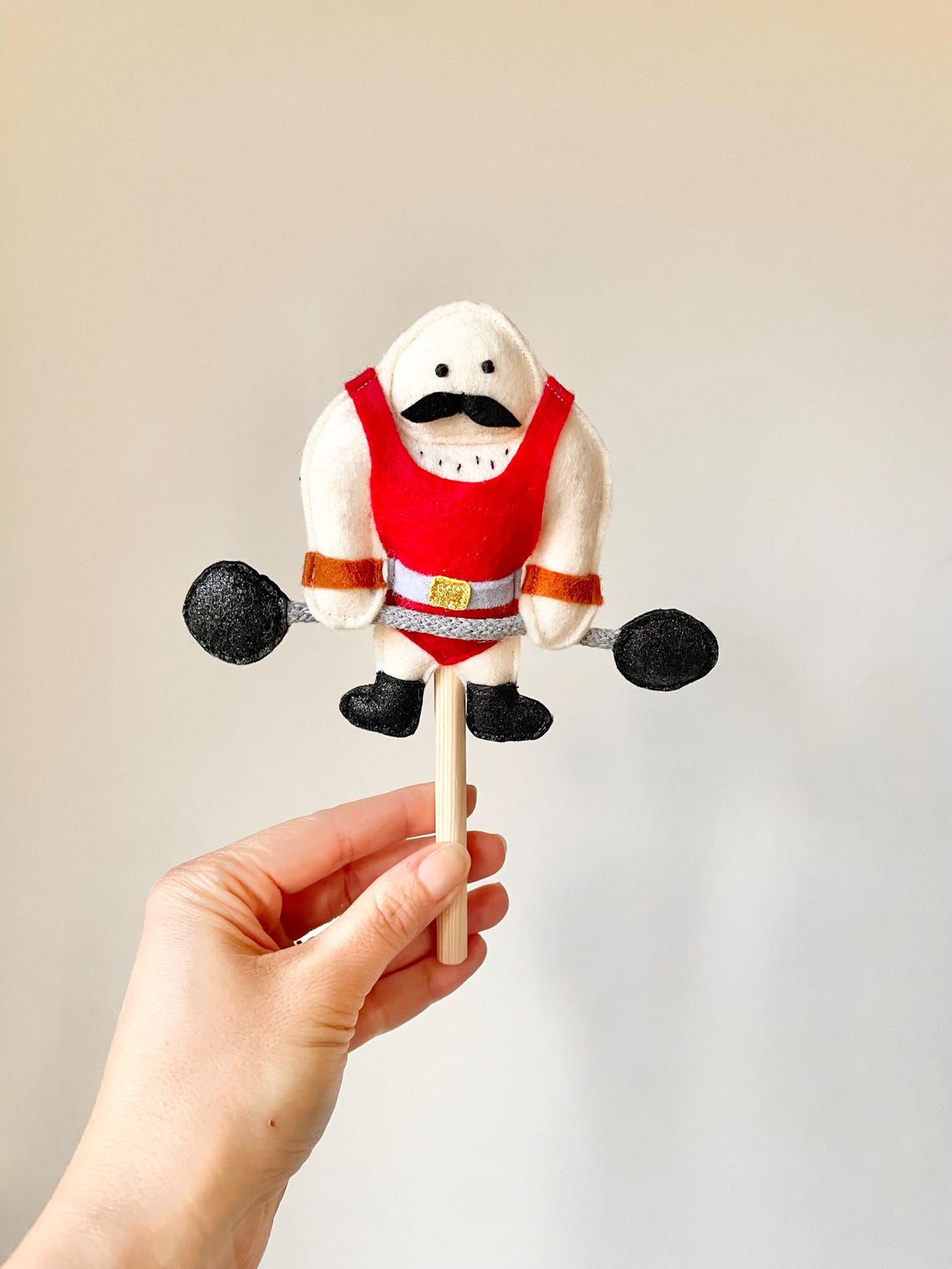 Set of 3 Circus Figures Weight Lifter, Monkey and Clown in Red and Blue ...