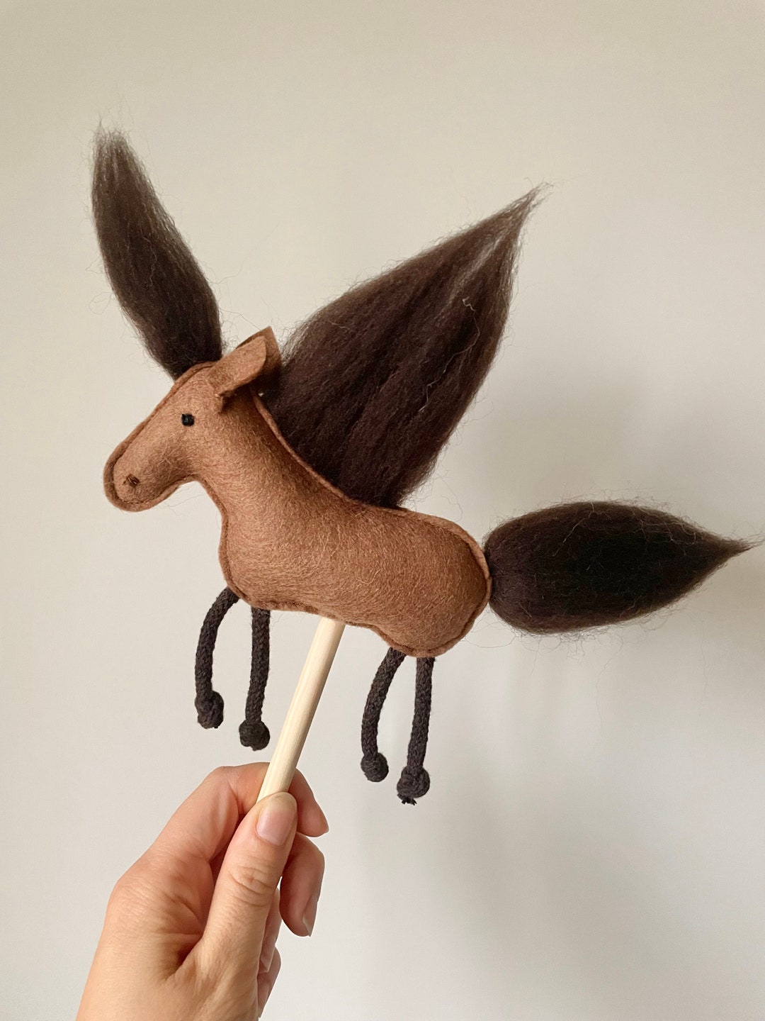 Dark Choco Horse Puppet / Cake Topper by Mimiki - Etsy