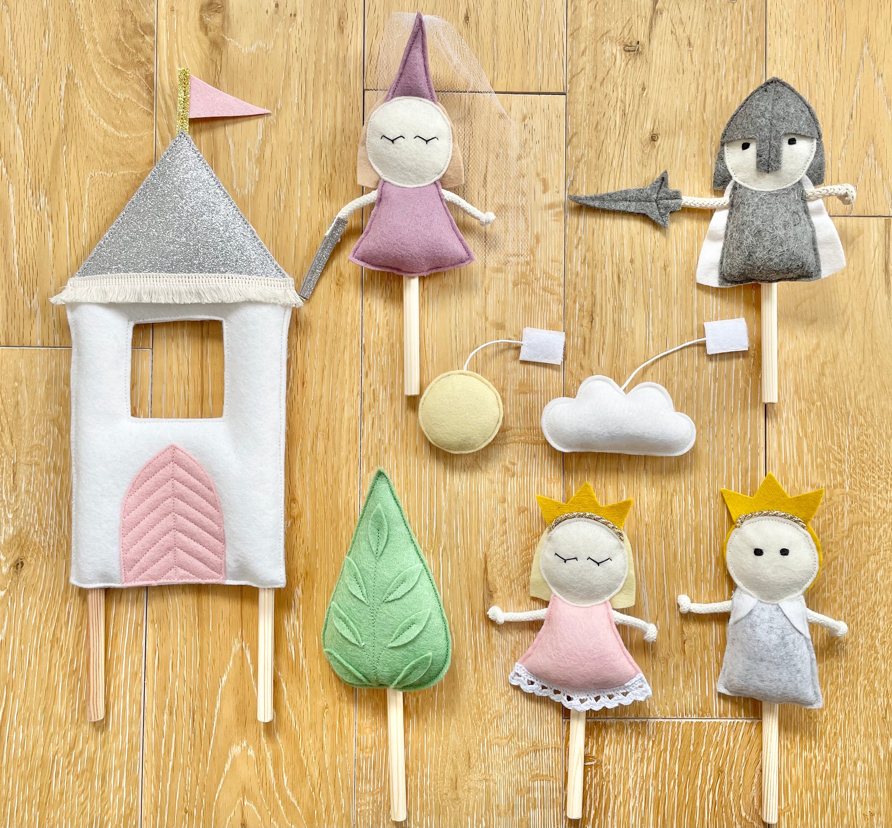 New Pastel and Glitter Fairy Tale Puppets and Decorations for | Etsy