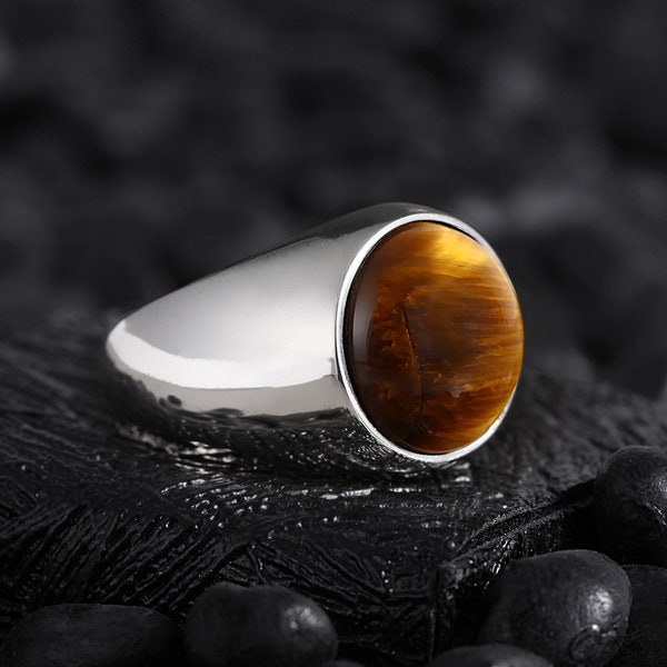 Tiger Eye Ring Men - Etsy