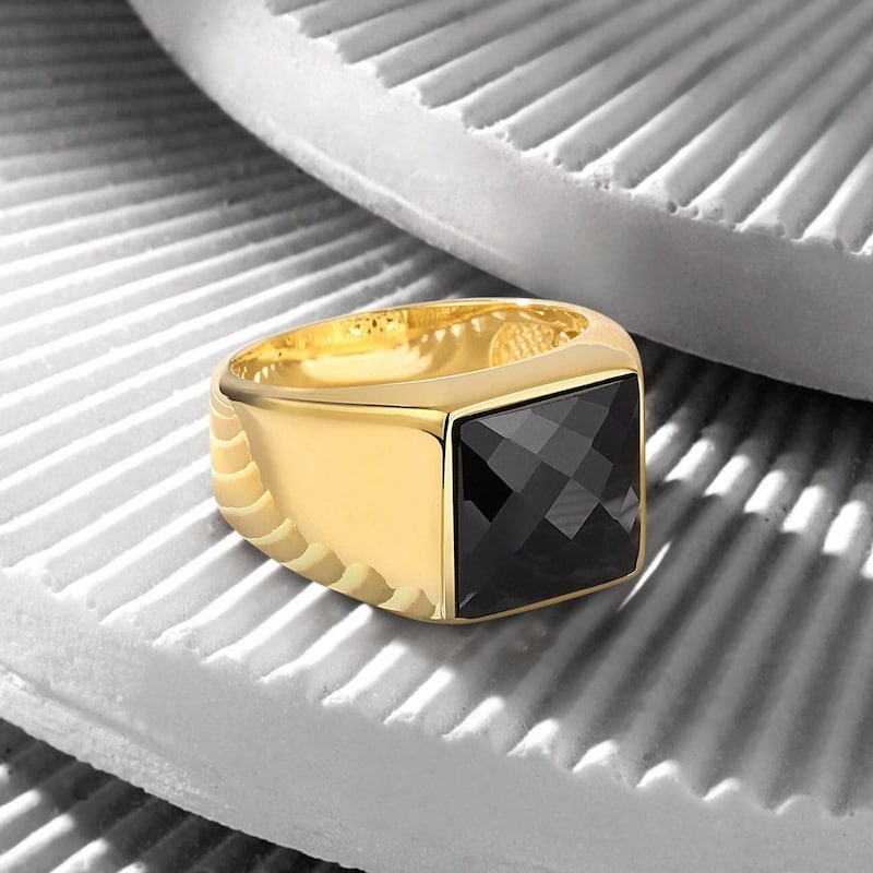 18k Gold Mens Ring - Etsy