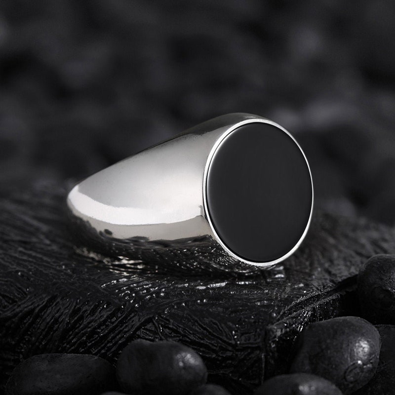 Mens Black and Silver Rings - Etsy