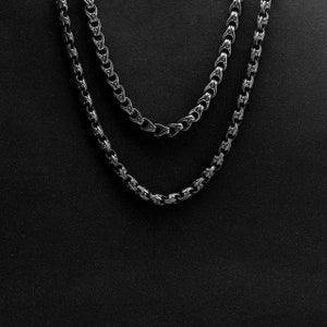 Handmade Sterling Silver Chain Necklace for Men | Heavy Engraved Gothic ...