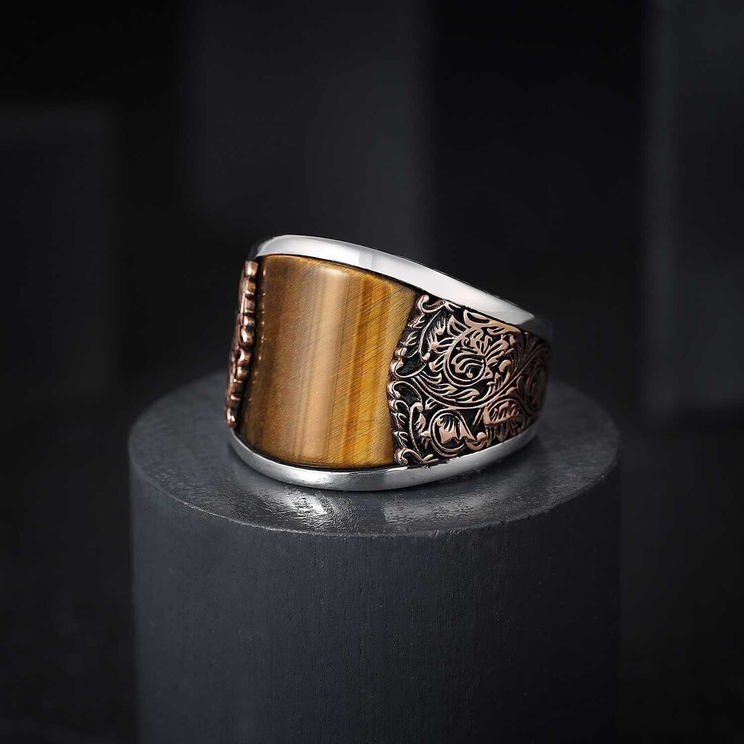 Silver Hand-engraved Ring, Handmade Statement Curved Ring, Exclusive ...