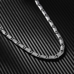 Handmade Sterling Silver Chain Necklace for Men | Heavy Engraved Gothic ...