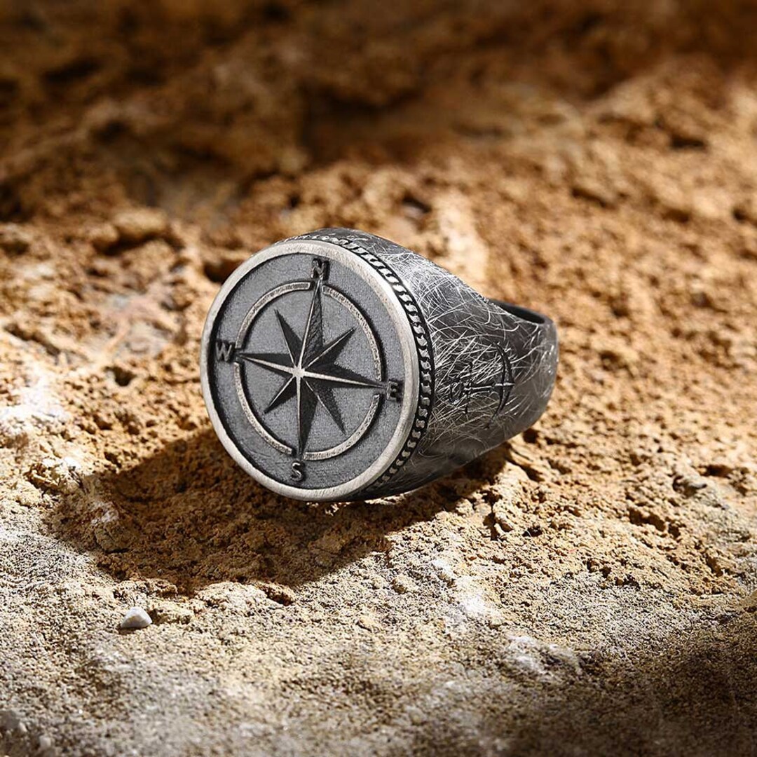 Compass Guide Silver Ring, Unique Design 925 Silver Ring, Handmade ...