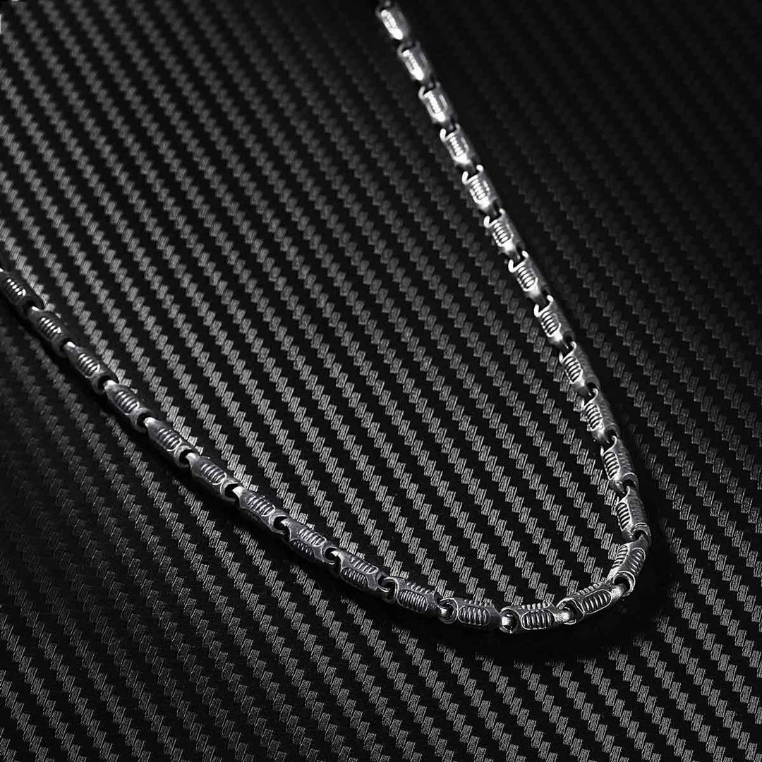 Engraved Heavy Stylish Silver Chain, Men Silver Chain Necklace, Unique ...