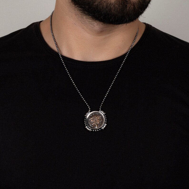 Roman Emperor Julius Caesar Necklace Antique Silver Pendant | Etsy