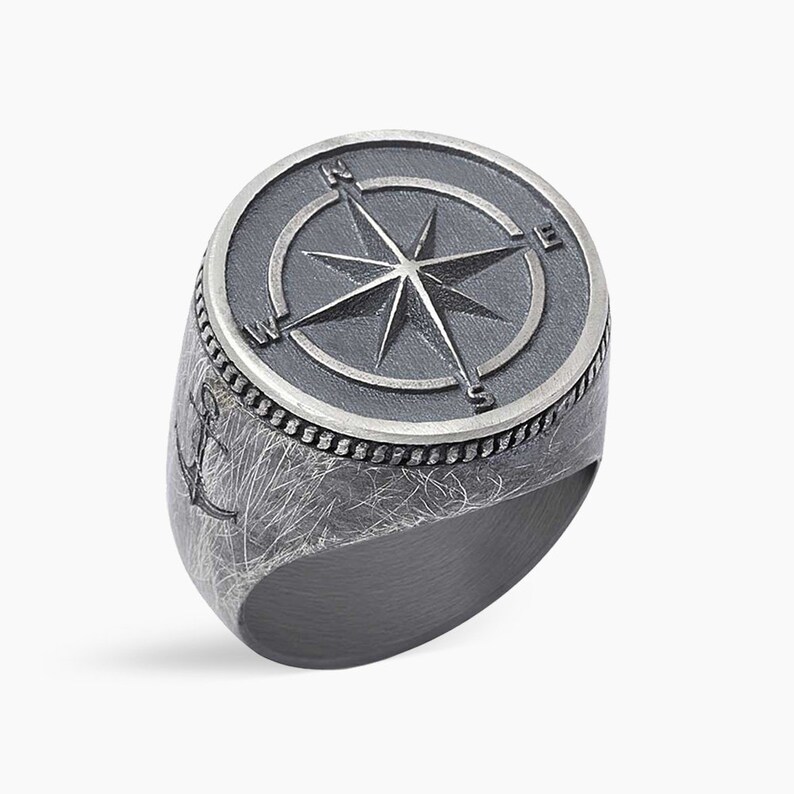 Compass Guide Silver Ring, Unique Design 925 Silver Ring, Handmade ...