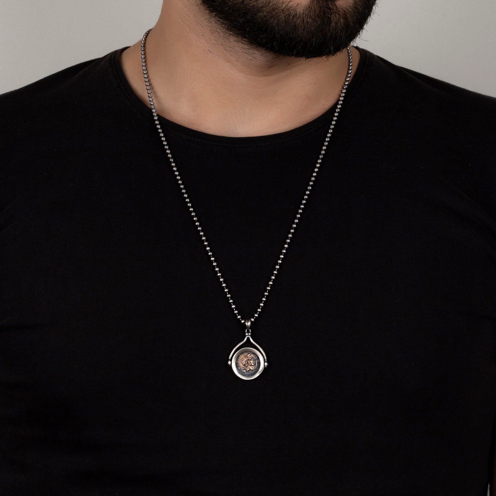 Roman Emperor Julius Caesar Silver Necklace Antique Pendant | Etsy