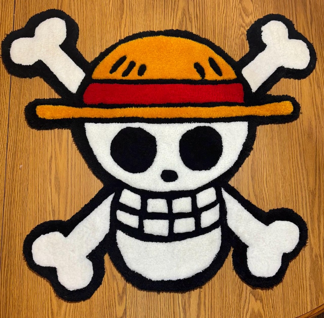 Skull & Crossbones Straw Hat One Piece Handmade Rug - Etsy