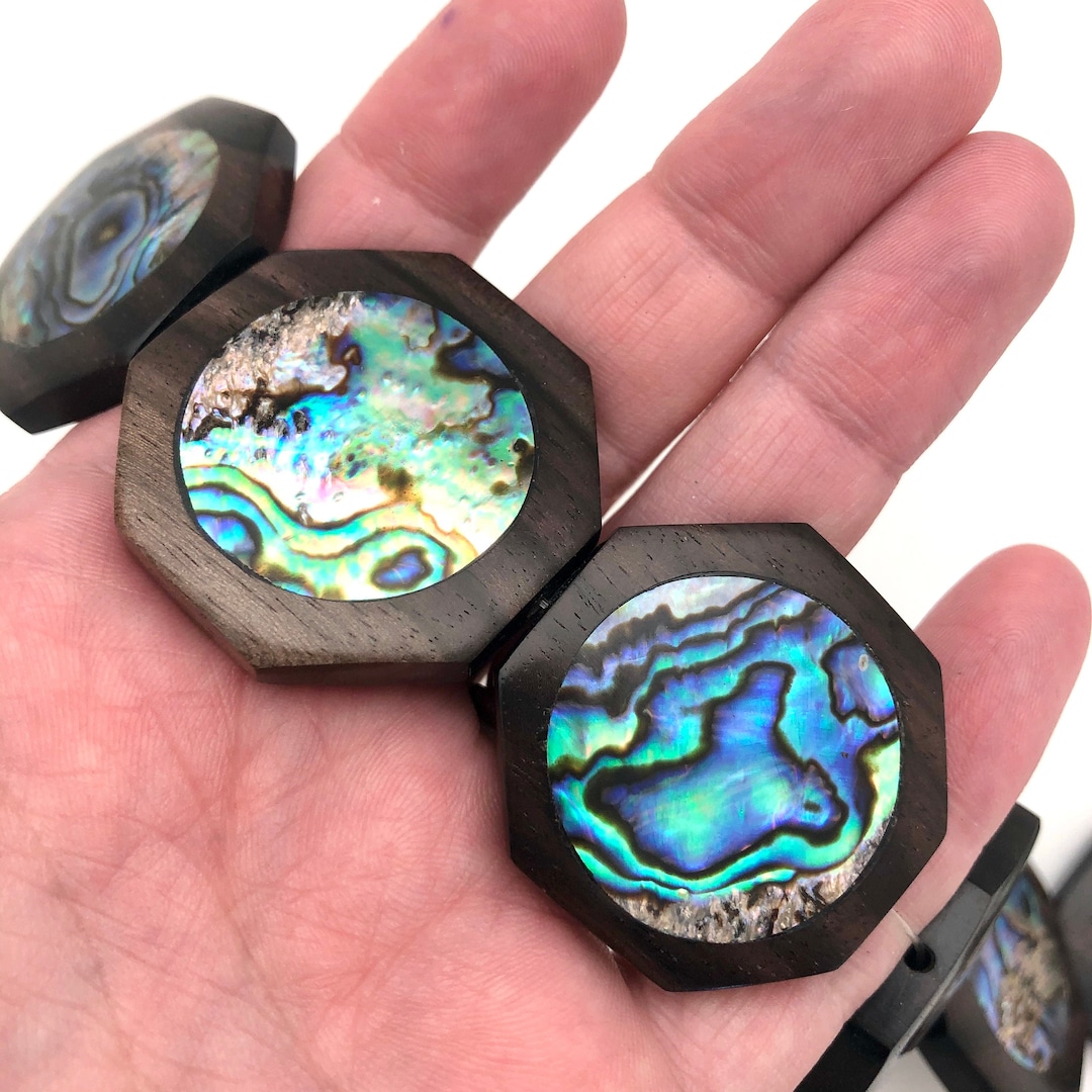 Abalone Shell Wood Beads, Hexagon Shape, ~1.5" - Etsy