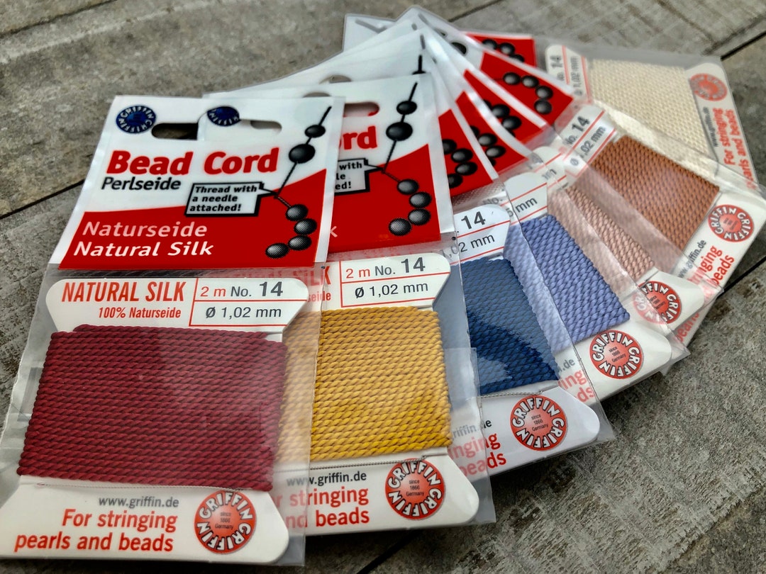 1.02mm Silk Cord - Size 14 Griffin Silk Thread With Needle, for ...