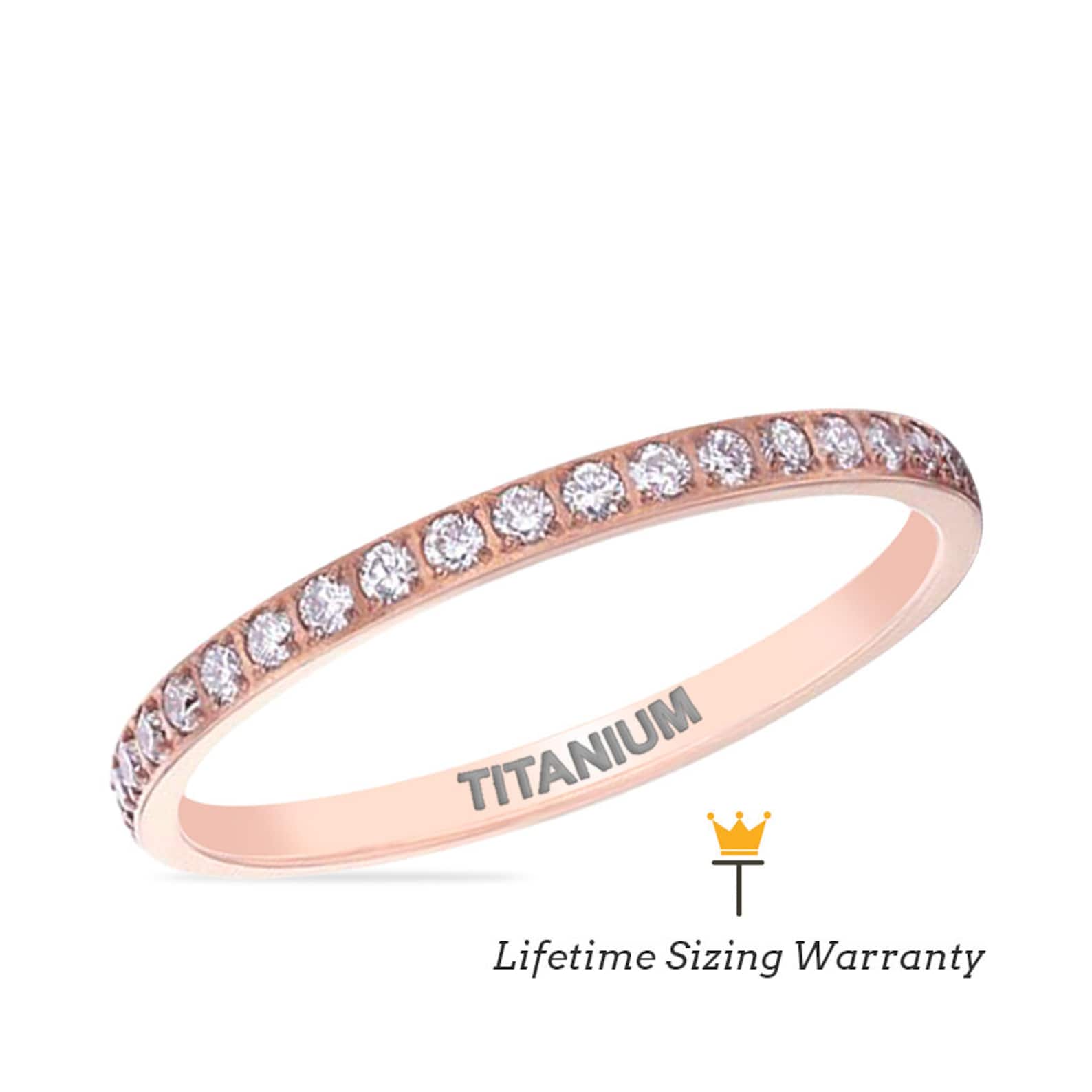 Rose Gold Titanium Ring - Flat Polished Ring, Women Ring, Wedding Ring ...