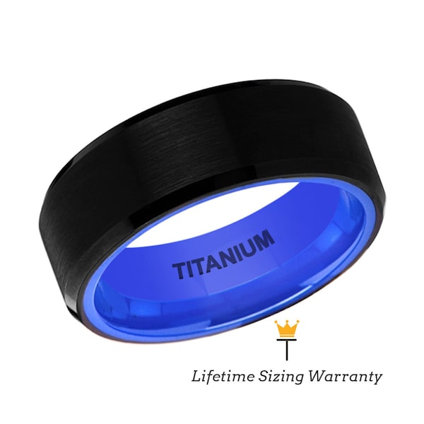 Blue Titanium Ring - Etsy