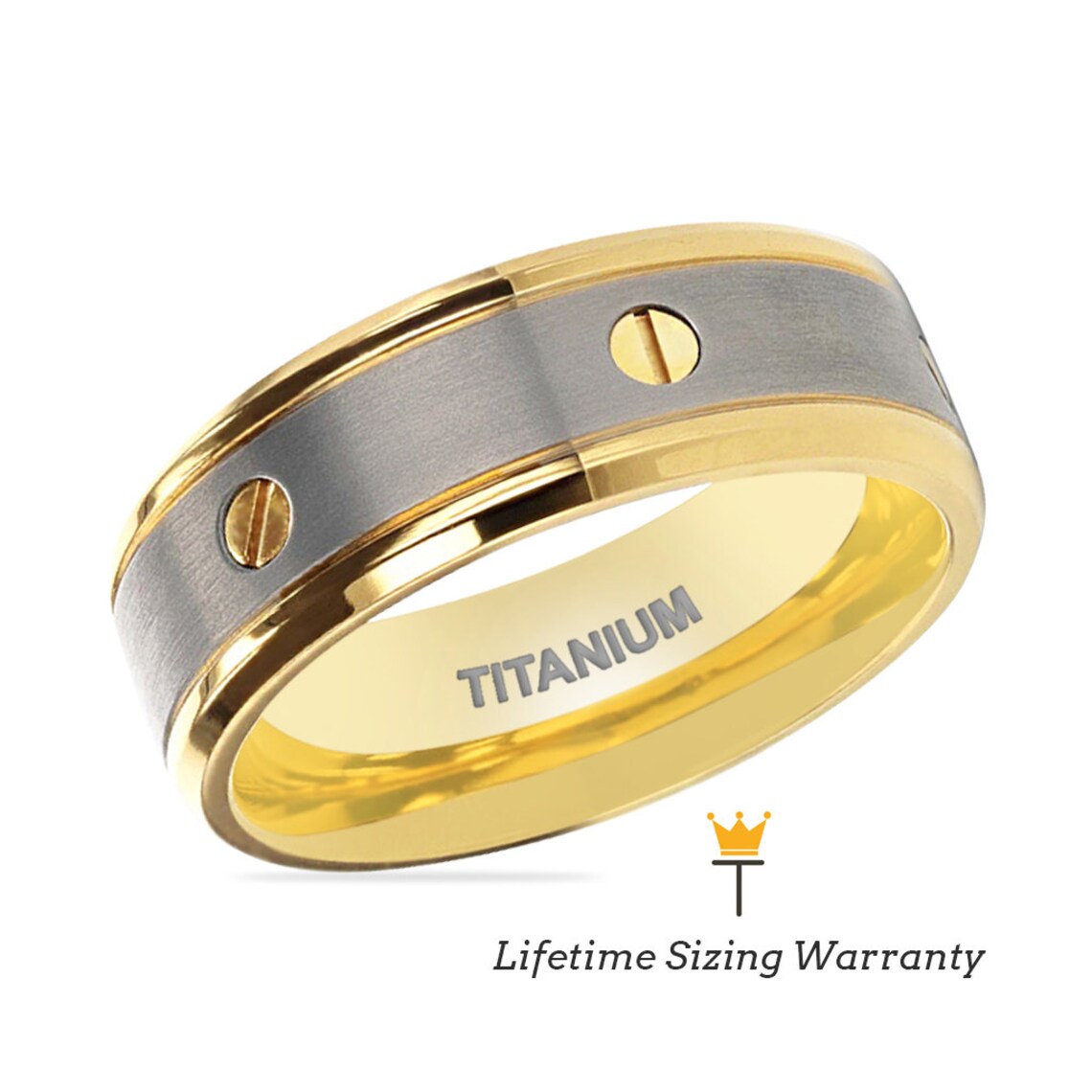 Gold Interior Titanium Flat Brushed Center With Rotating Screw | Etsy