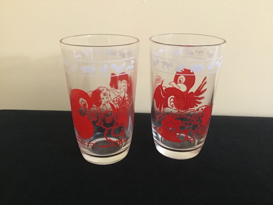 2 Vintage Swanky Glass Baby Elaphant, Bird Chick Kiddie Cup - Etsy