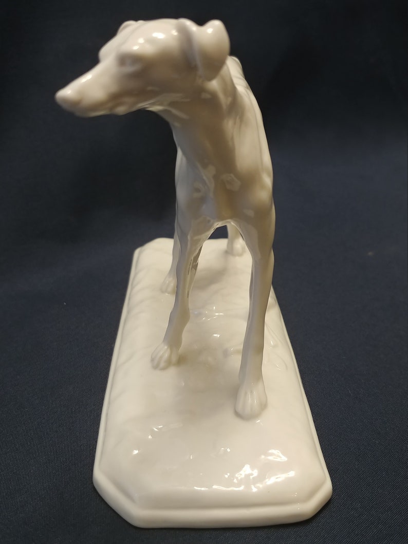 Porcelain Greyhound Sculpture by Nymphenburg. | Etsy