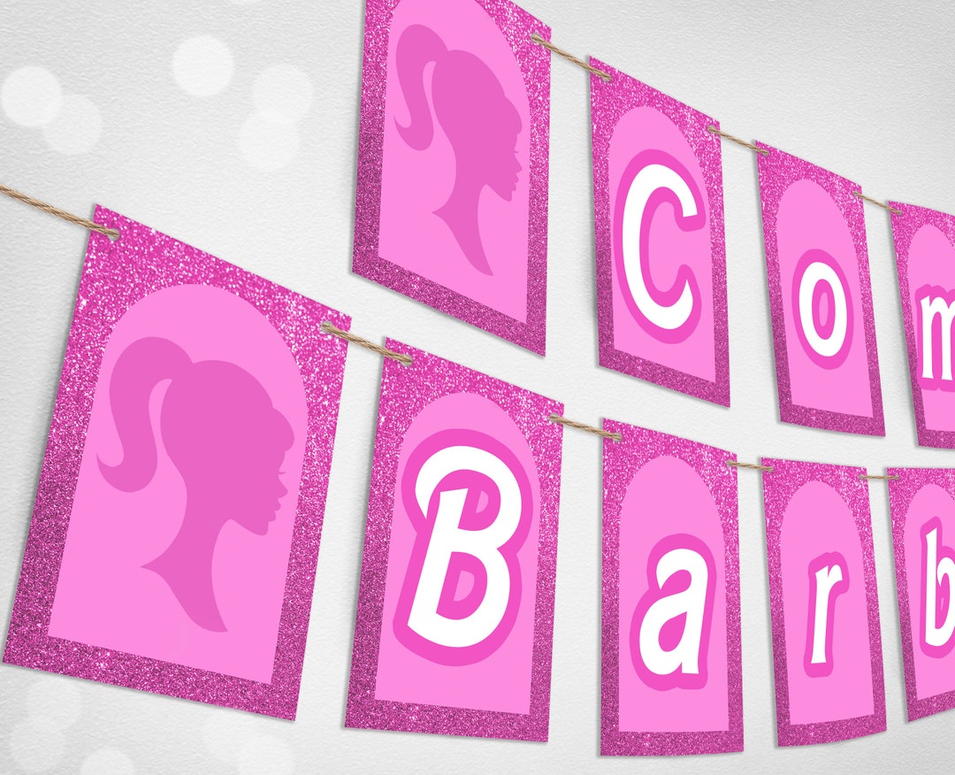 Editable Barbi Party Banner,a-z Alphabet, Birthday Banner, Pink Doll ...
