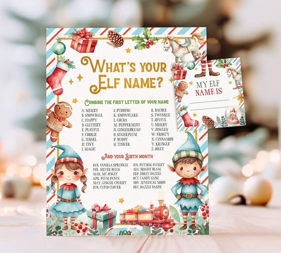 Editable What's Your Elf Name Game Christmas Elf Name Game Christmas ...