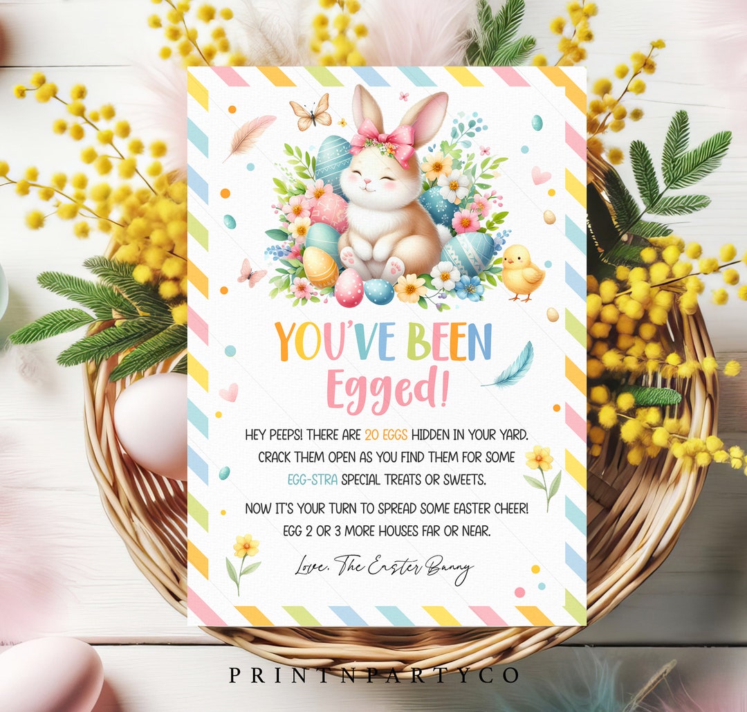 Editable You've Been Egged Easter Game Letter, Easter Egg Hunt Activity ...
