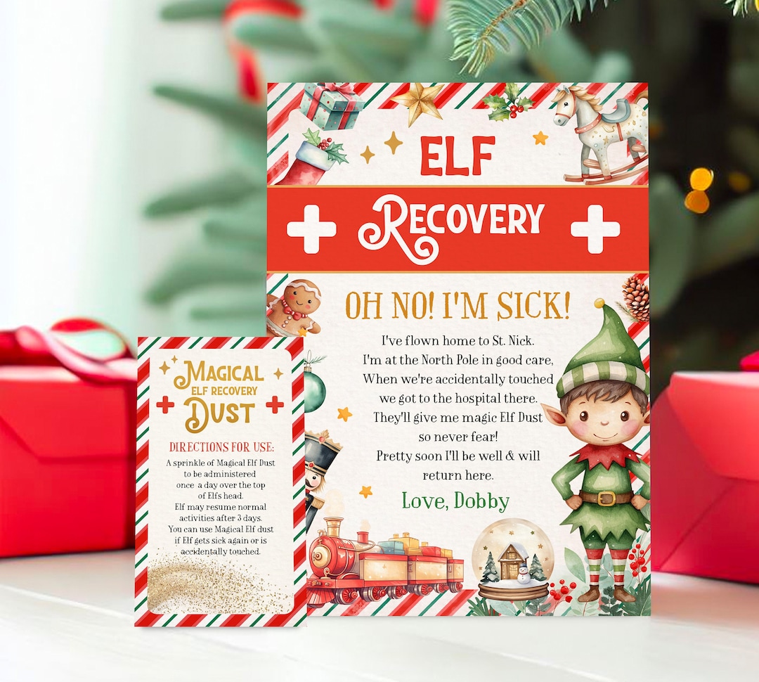 Editable Elf Recovery Letter Elf Recovery Dust Set, Elf Touched,elf ...