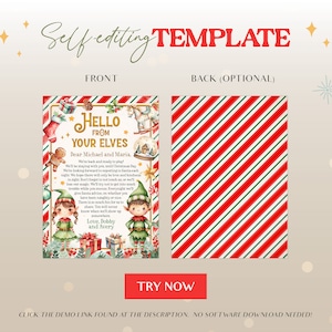 Editable Elves Arrival Letterelf Return Letterback Letter - Etsy