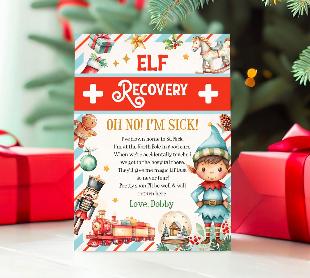 Editable Elf Recovery Letter Elf Touched Elf Lost Magic Elf I'm Sick ...