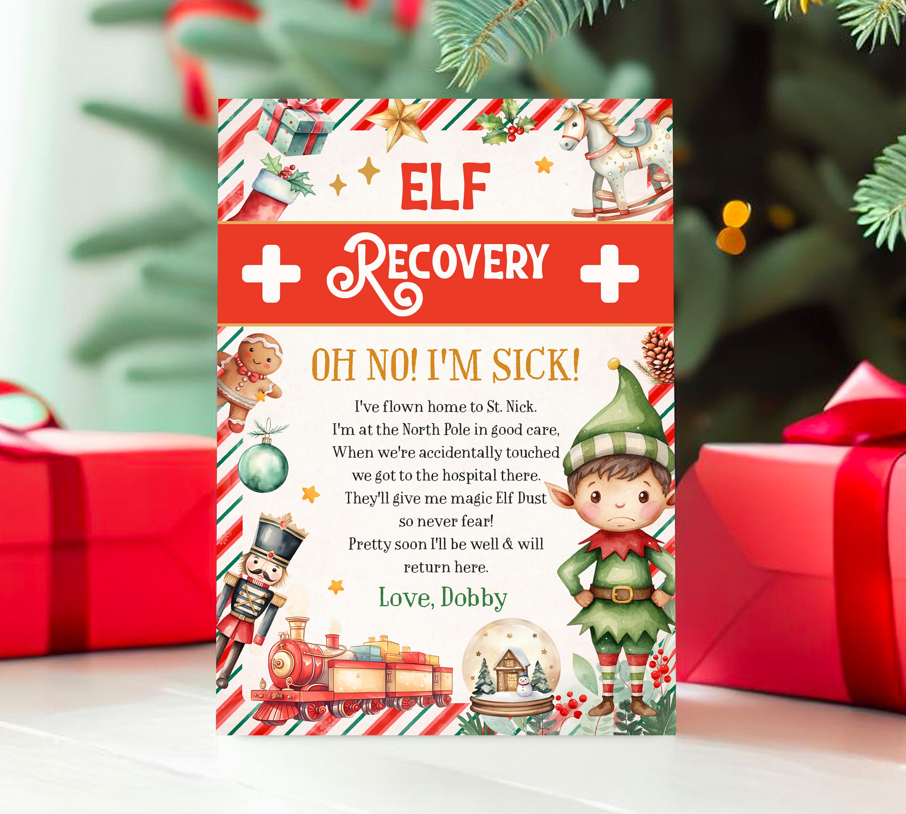 Editable Elf Recovery Letter Elf Touched Elf Lost Magic Elf I'm Sick ...