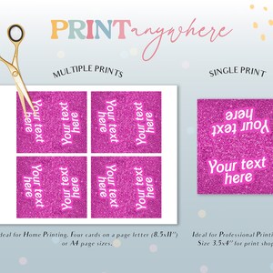 Editable Sparkle Pink Food Label, Pink Birthday Place Card, Pink Doll ...