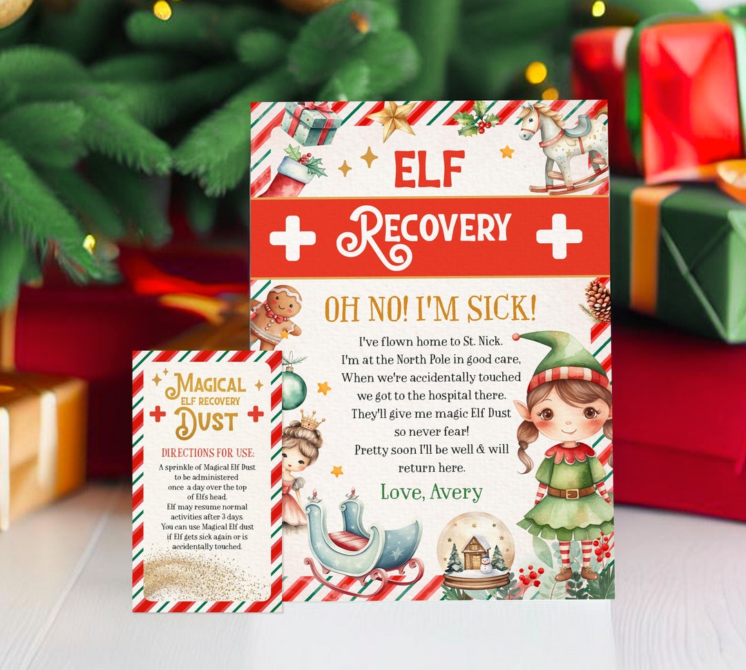 Editable Elf Recovery Letter Elf Recovery Dust Set Elf - Etsy