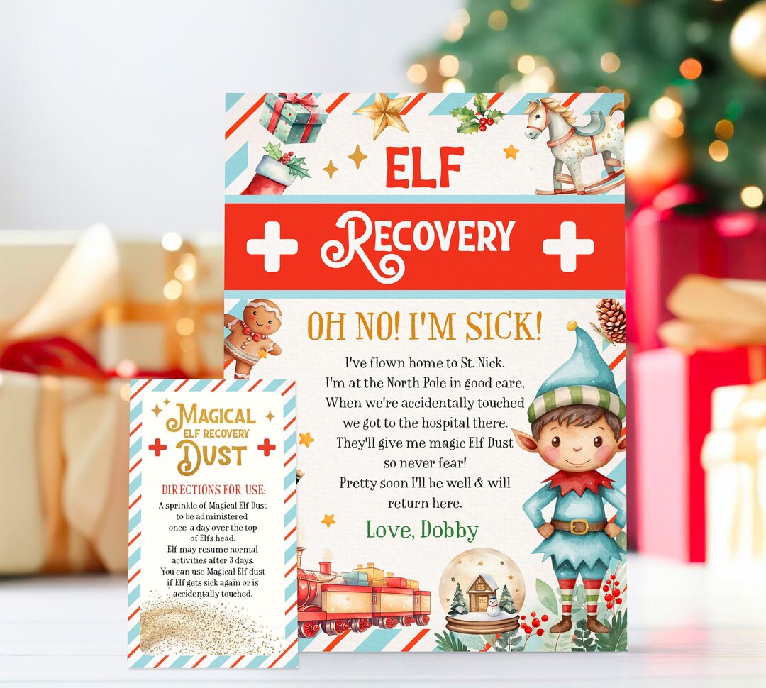 Editable Elf Recovery Letter Elf Recovery Dust Set Elf - Etsy