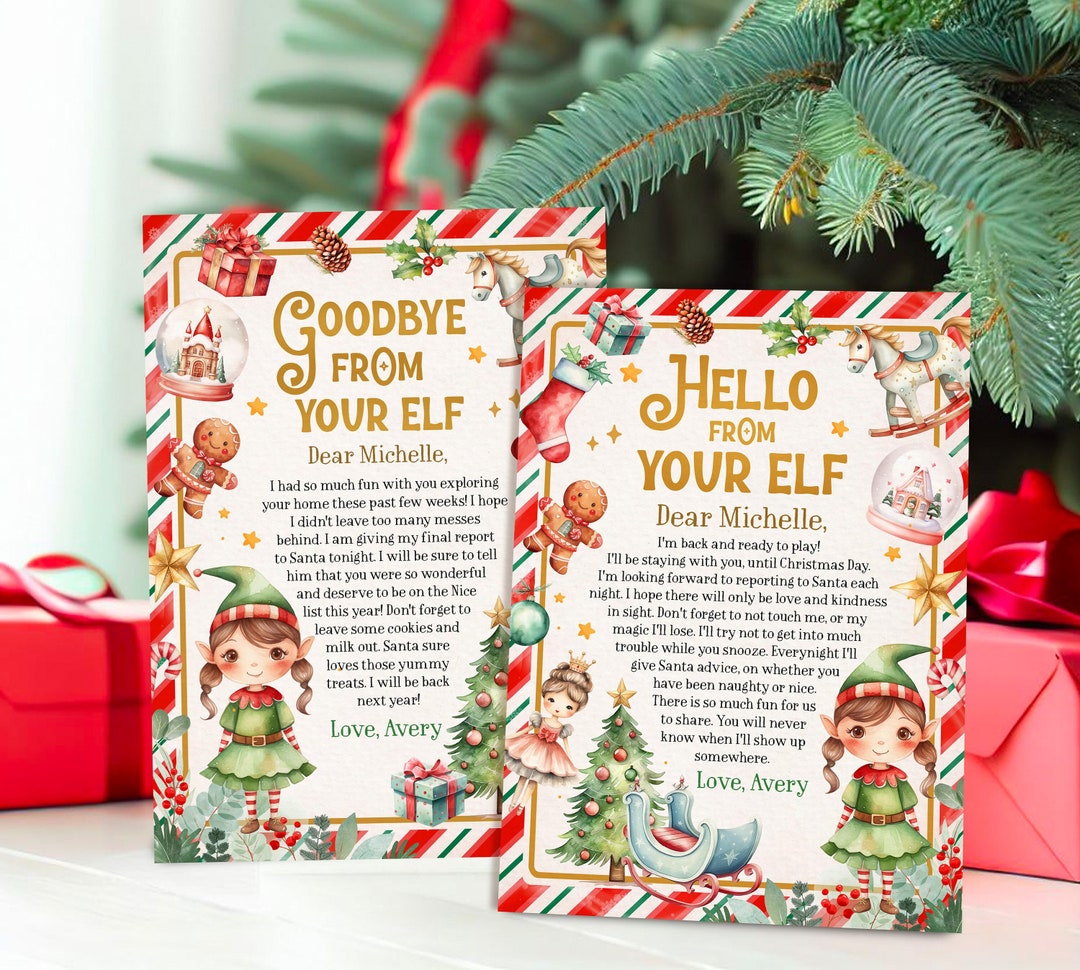 Editable Hello From Elf Letter Elf Goodbye Letter Bundle - Etsy