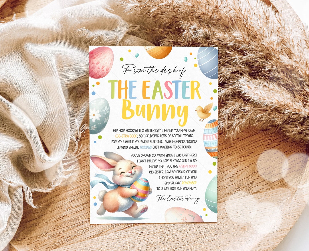 Editable Official Letter From the Desk of the Easter Bunny, Easter ...