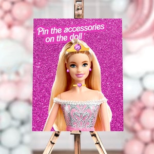 Barbi Birthday Game, Pin on the Doll Game Party Favors, Barbi Party ...
