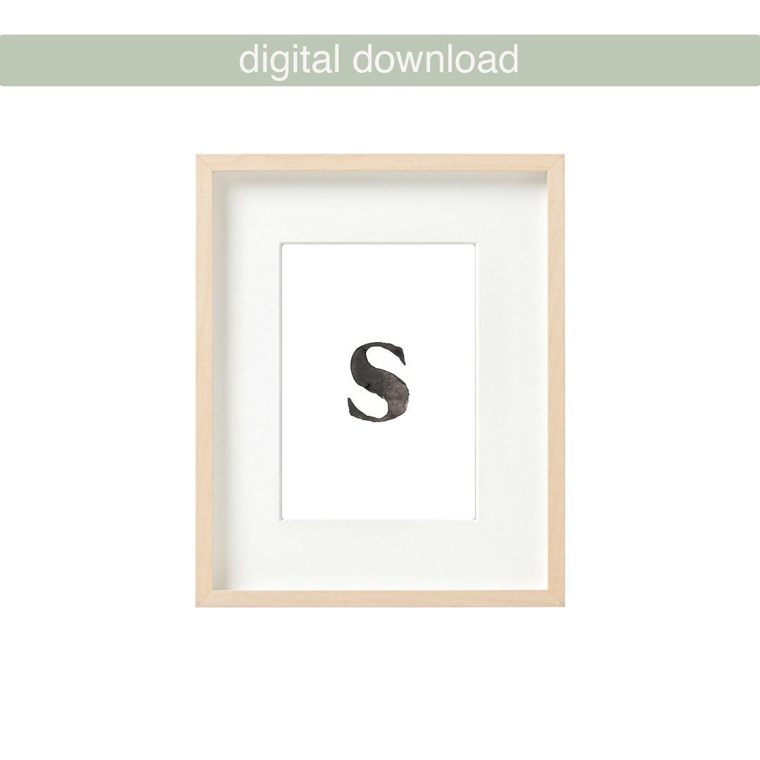 Letter S, Digital Download, Digital Download Art, Digital Download Wall ...