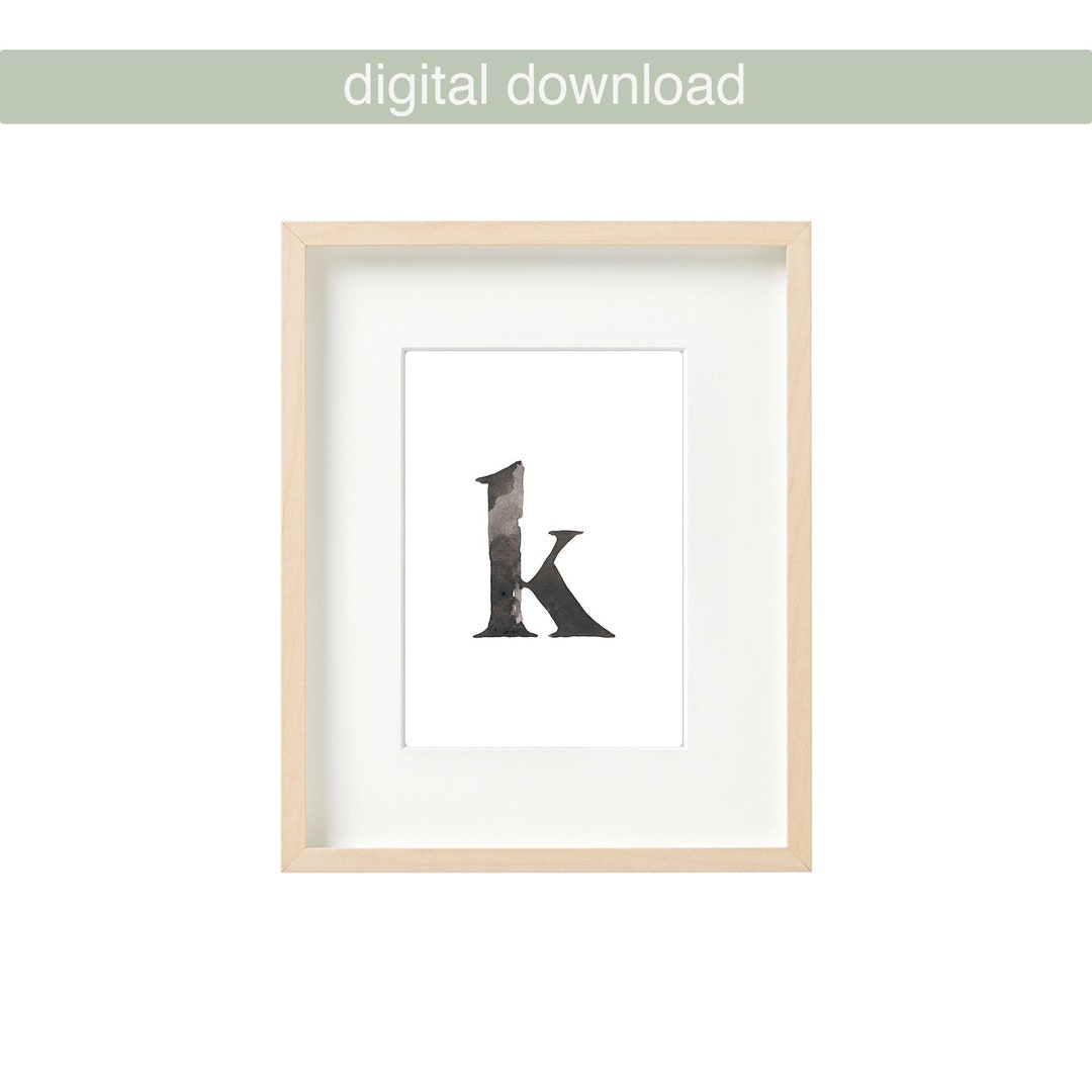 Letter K, Digital Download, Digital Download Art, Digital Download Wall ...